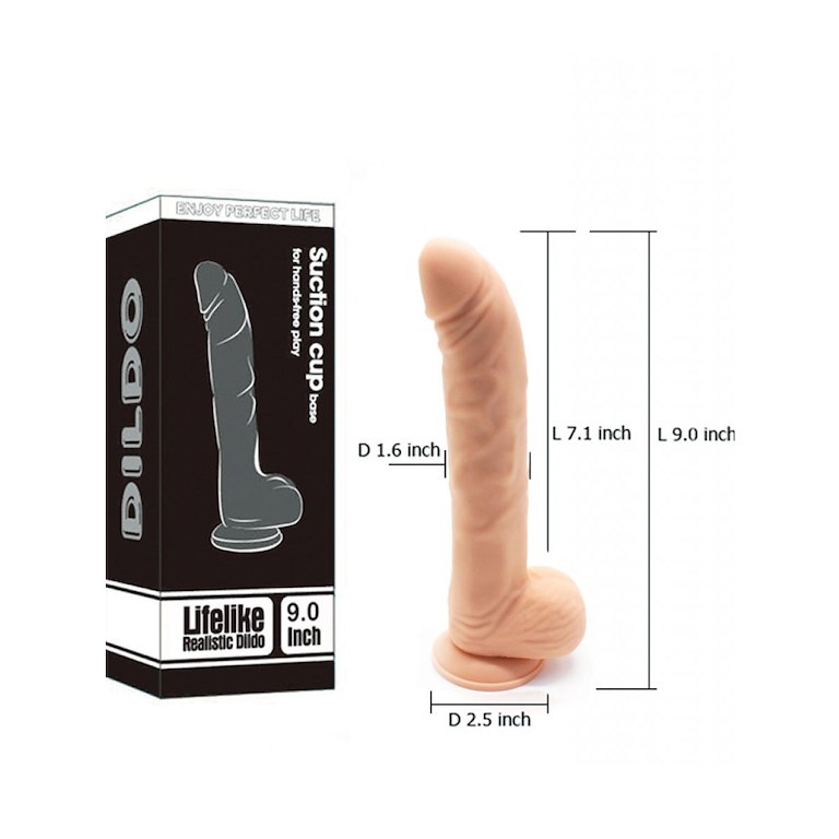 Lifelike realistic dildo 9“