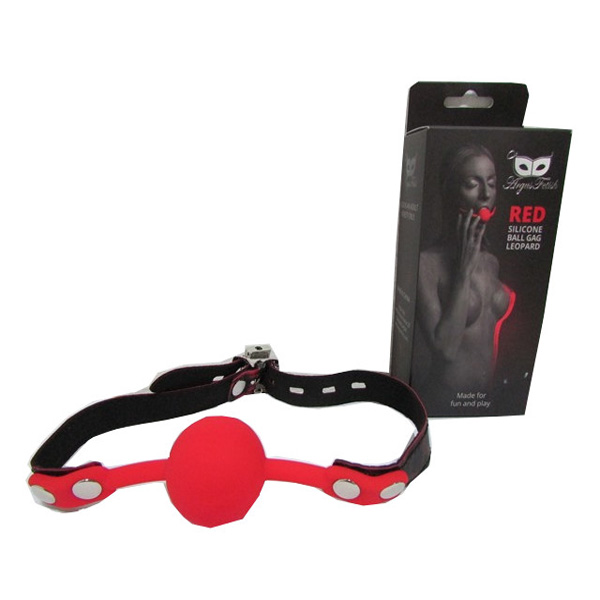 Red silicone ball gag leopard
