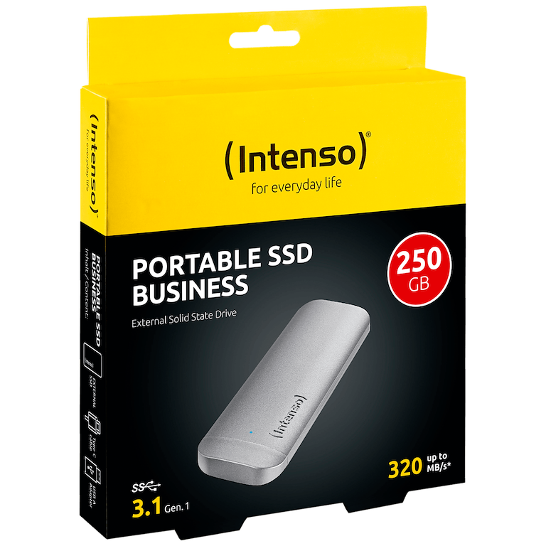 (Intenso) Eksterni SSD, kapacitet 250GB, USB 3.1 – SSD External 250GB/Business