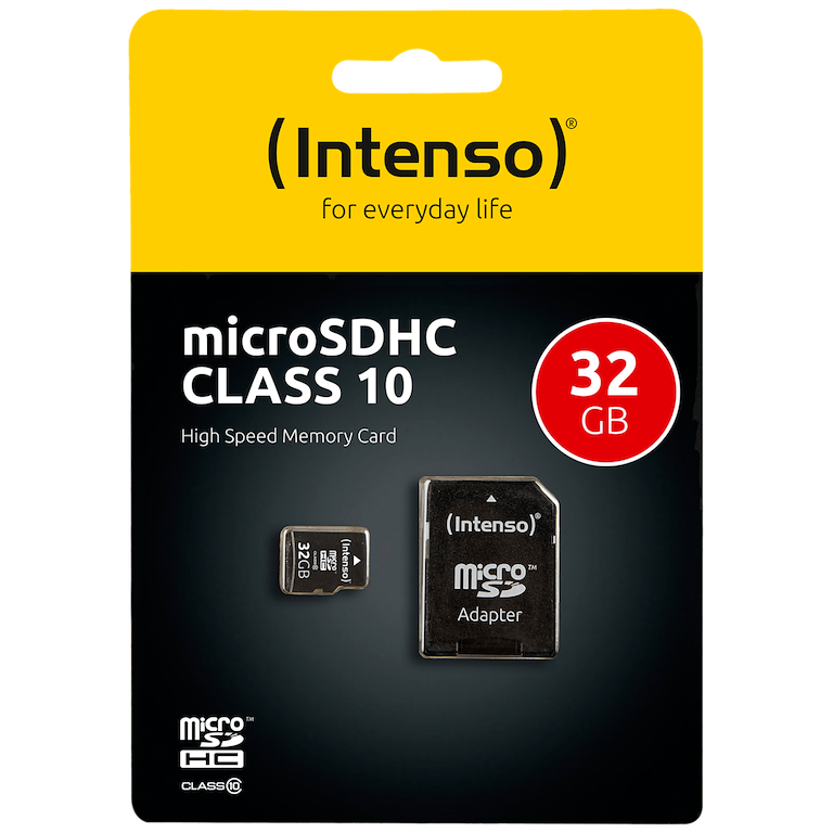 (Intenso) Micro SD Kartica 32GB Class 10 (SDHC & SDXC) sa adapterom – SDHCmicro+ad-32GB/Class10