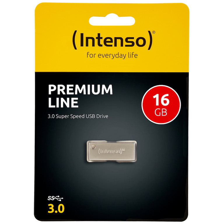 (Intenso) USB Flash 16GB Hi-Speed USB 3.0 up to 100MB/s, Premium Line – USB3.0-16GB/Premium Line