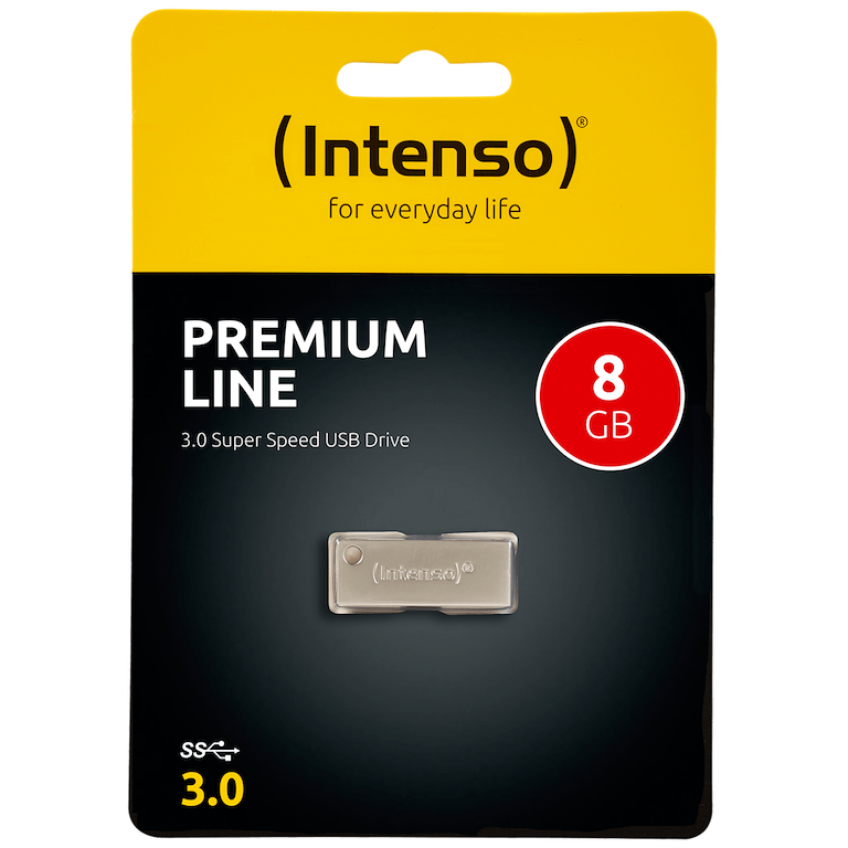 (Intenso) USB Flash 8GB Hi-Speed USB 3.0 up to 100MB/s, Premium Line – USB3.0-8GB/Premium Line