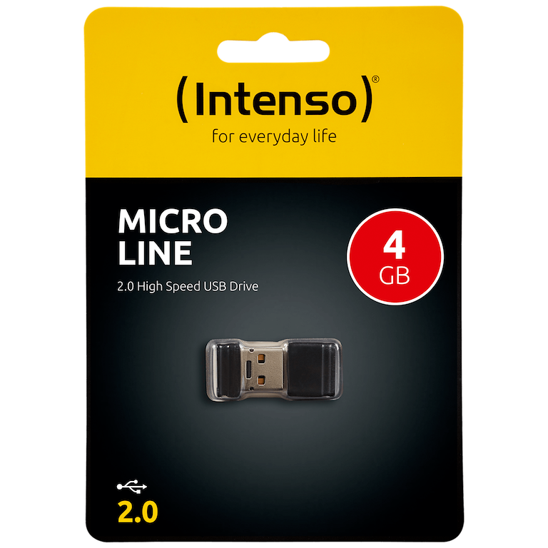 (Intenso) USB Flash drive 4GB Hi-Speed USB 2.0, Micro Line – ML4