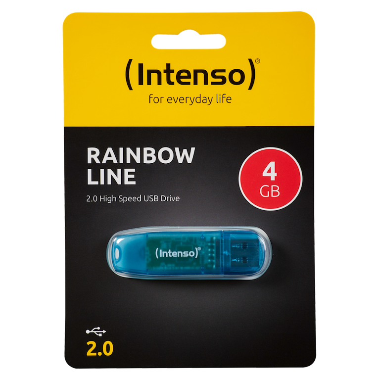 (Intenso) USB Flash drive 4GB Hi-Speed USB 2.0, Rainbow Line, PLAVI – USB2.0-4GB/Rainbow