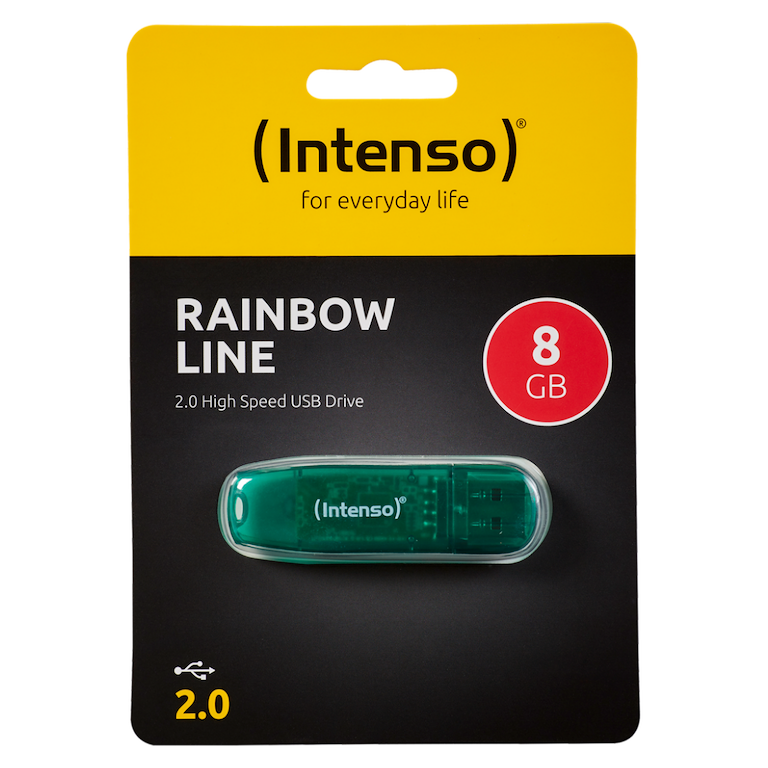 (Intenso) USB Flash drive 8GB Hi-Speed USB 2.0, Rainbow Line, ZELENI – USB2.0-8GB/Rainbow