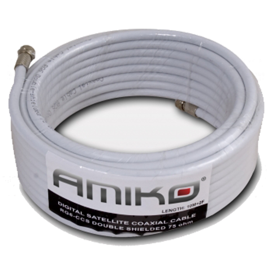 Amiko Koaksijalni kabel RG-6, CCS, 90dB, 10 met. Sa konektorima – RG6/90dB – 10m