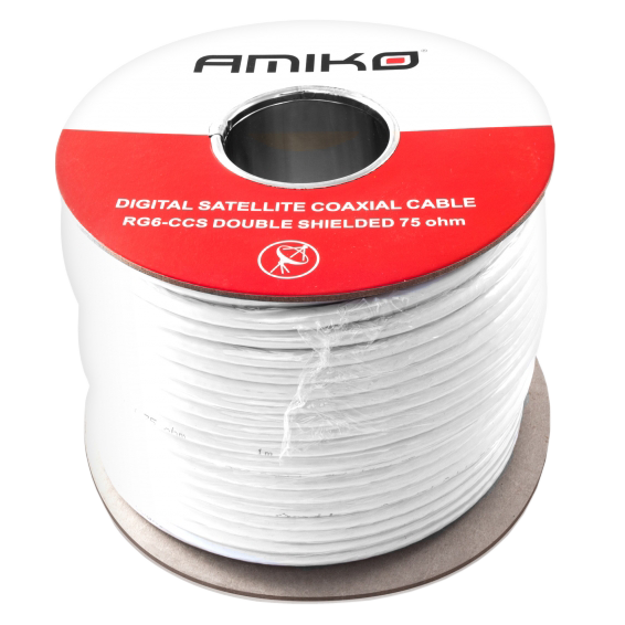 Amiko Koaksijalni kabel RG-6, CCS, 90dB, 100 met., motalica – RG6/90db – 100m REEL