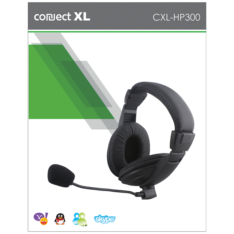 Connect XL Slušalice+mikrofon, set, konekcija Jack 3.5mm,kožni jastučić – CXL-HP300