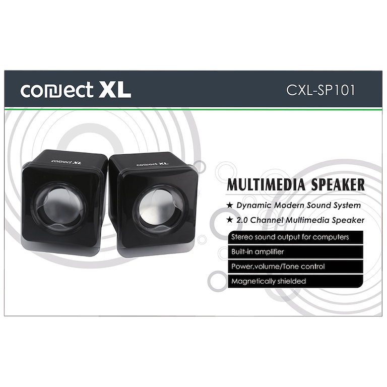 Connect XL Zvučnik, set, 2.0, USB 5V, boja crna – CXL-SP101
