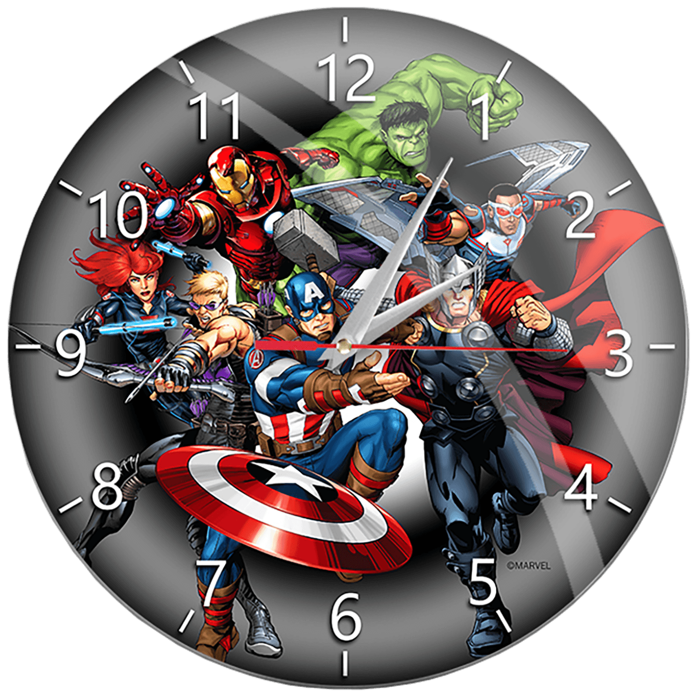 Marvel Wall Clock Glossy Avengers 003