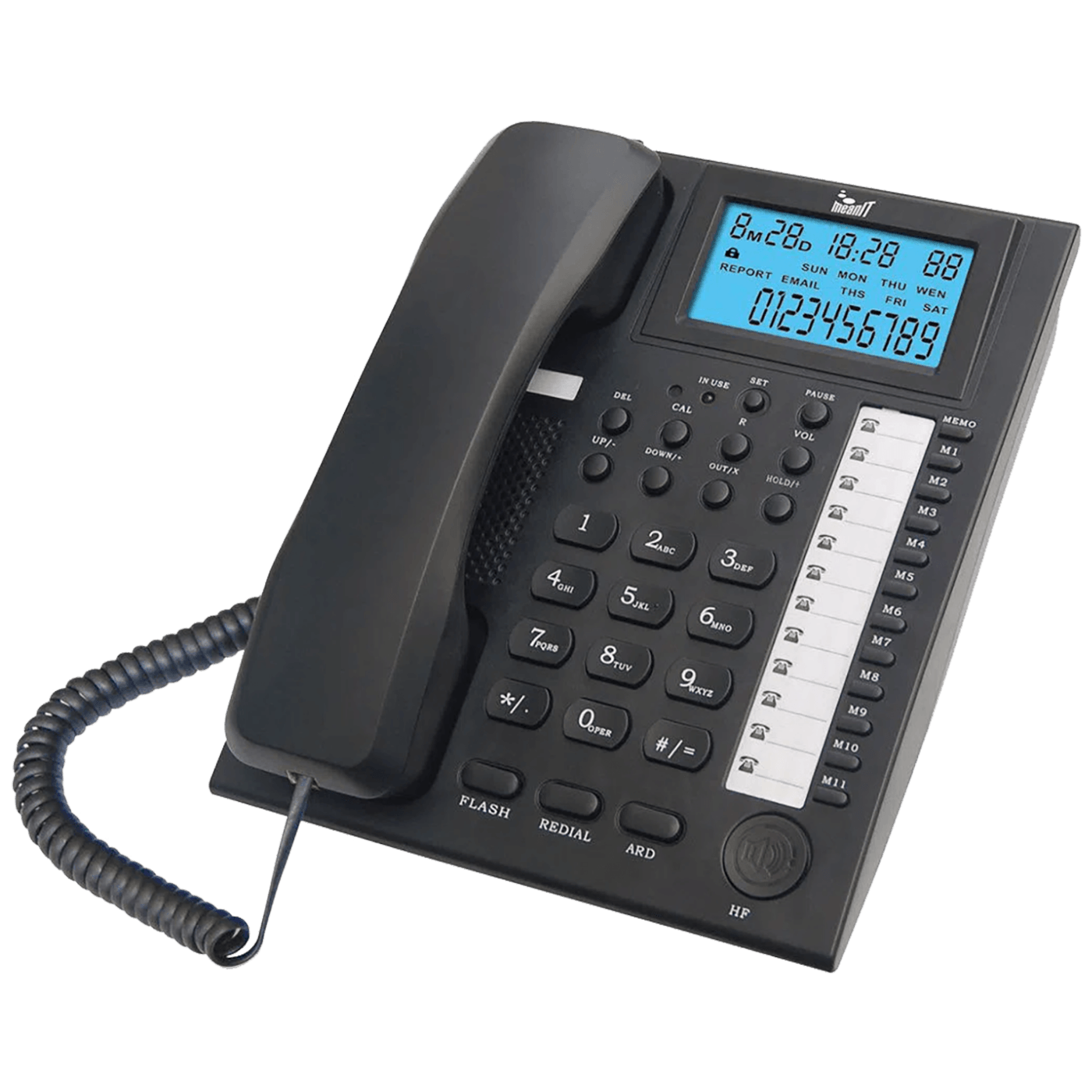MeanIT Analogni telefon, stolni, LCD ekran, crni – ST200 Black