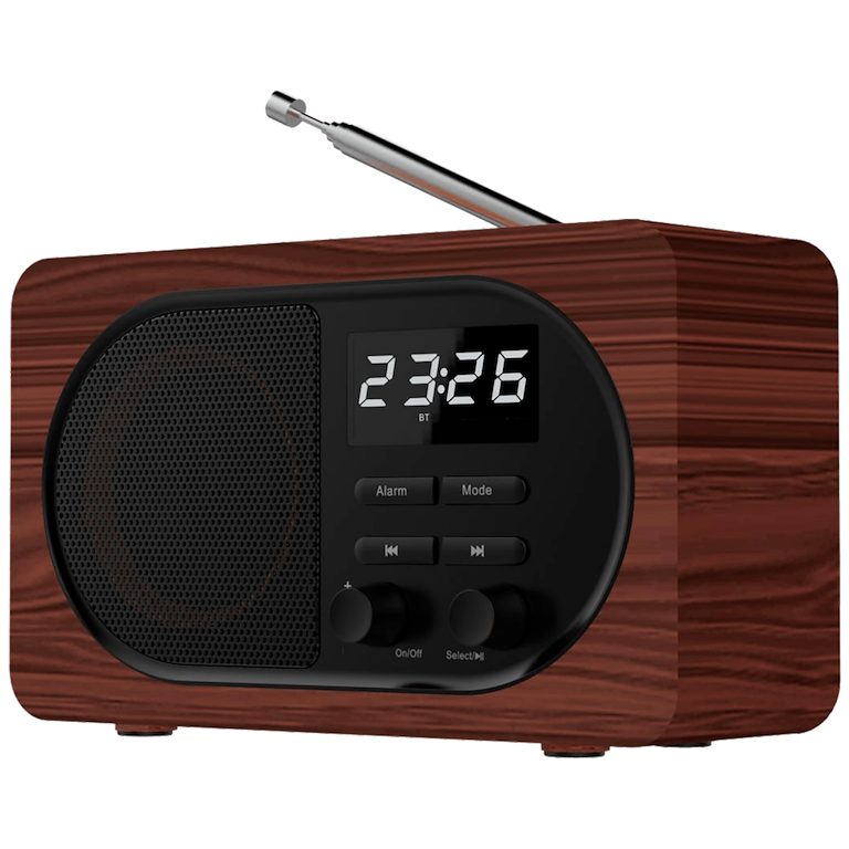 MeanIT Bežični zvučnik, Radio Alarm Sat, Bluetooth, 5W – B4