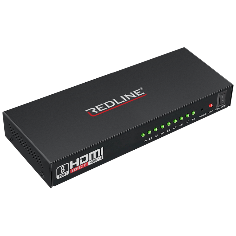REDLINE HDMI razdelnik, 1 ulaz – 8 izlaza – HS-8000