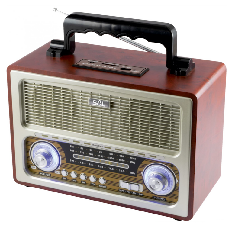 SAL Retro radio + BT bežični zvučnik, 4in1, FM, MP3, AUX – RRT 3B