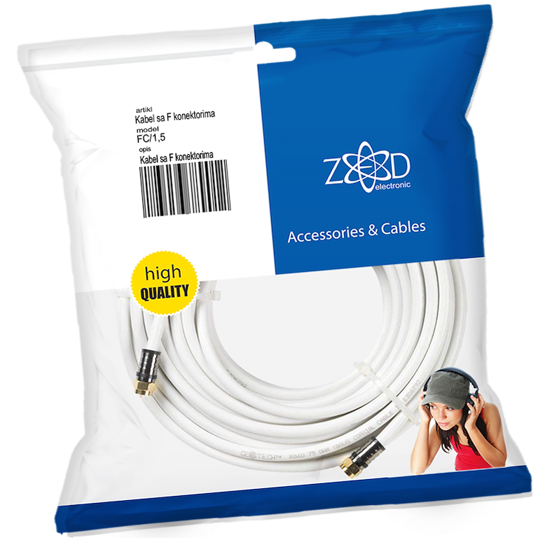 ZED electronic Antenski kabel sa F – konektorima, 1.5 met – FC/1,5