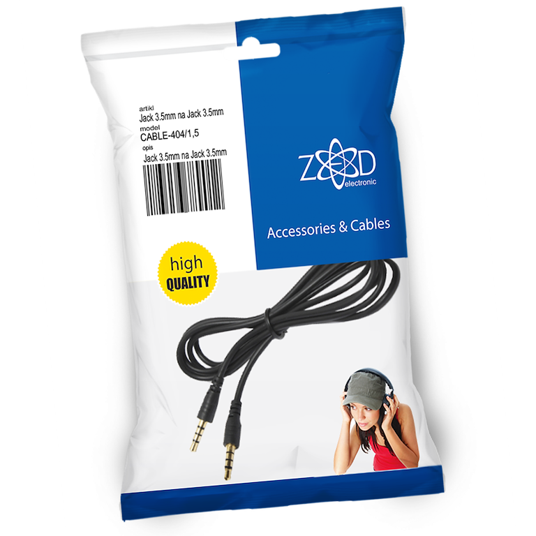 ZED electronic Jack 3.5mm na Jack 3.5mm kabel, dužina 1.5 metara – CABLE-404/1,5