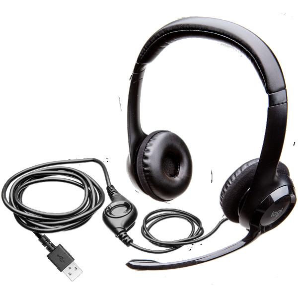 LOGITECH H390 Corded Headset - BLACK - USB ( 981-000406 )