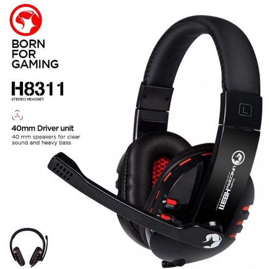 Slušalice Marvo H8311 gejmerske sa mikrofonom crno/crvene