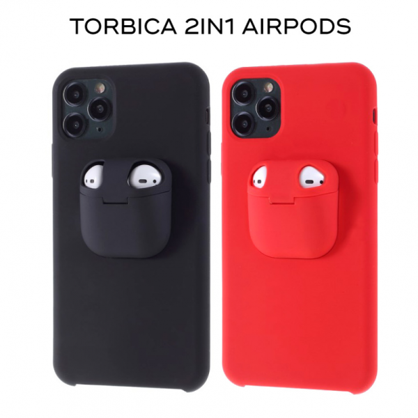 Torbica 2in1 airpods za iPhone XS Max crna