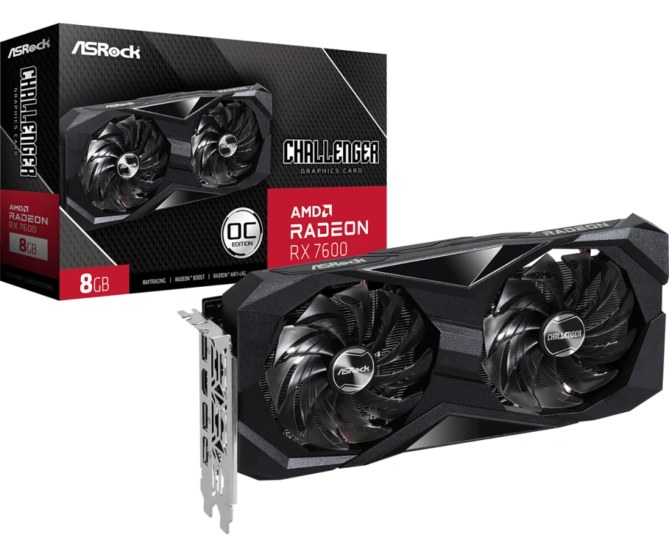 AsRock Radeon RX7600 Challenger OC (90-GA41ZZ-00UANF) grafička kartica 8GB GDDR6 128bit