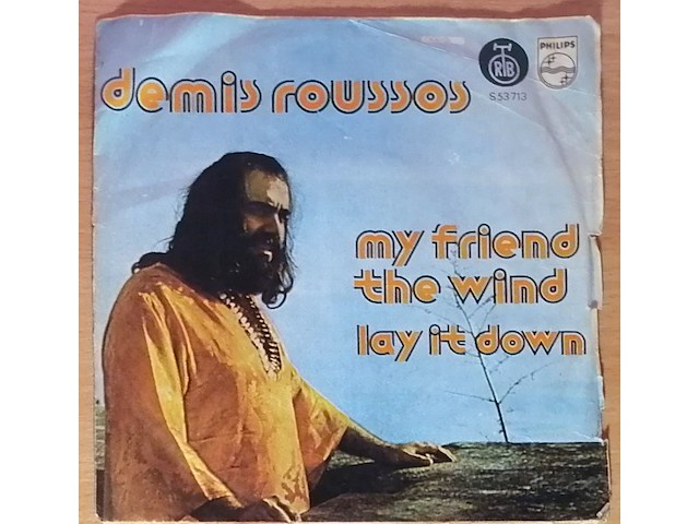 SP DEMIS ROUSSOS - My Friend The Wind (1973) 1.press VG