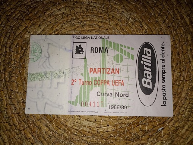 Roma - Partizan 1988/89 Ulaznica