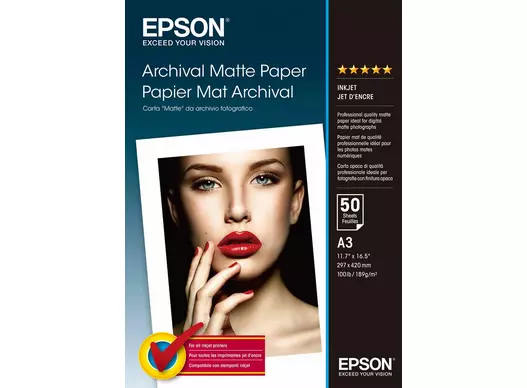 Archival Matte Paper, DIN A3, 189g/m2, 50 Sheets