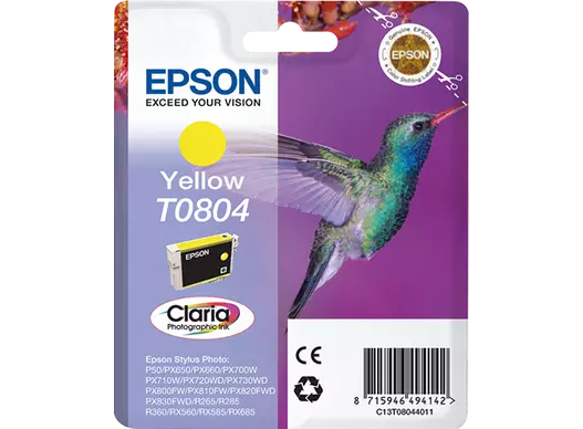 Singlepack Yellow T0804 Claria Photographic Ink