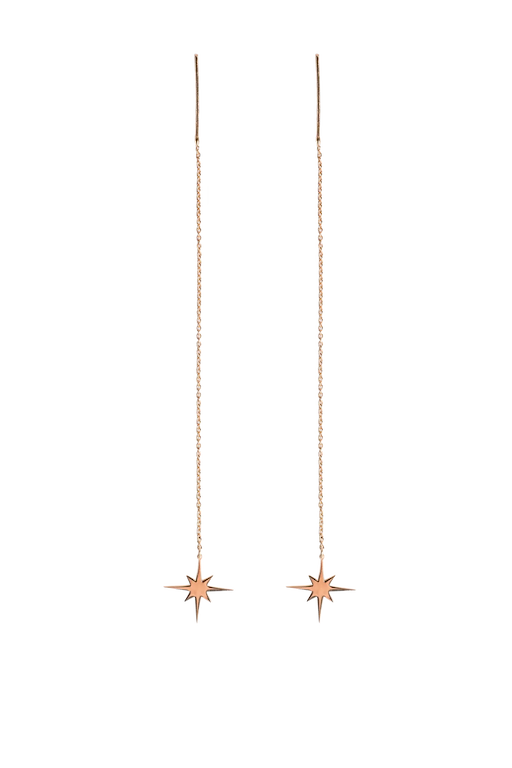 WISH Minđuše od rose gold pozlate North star