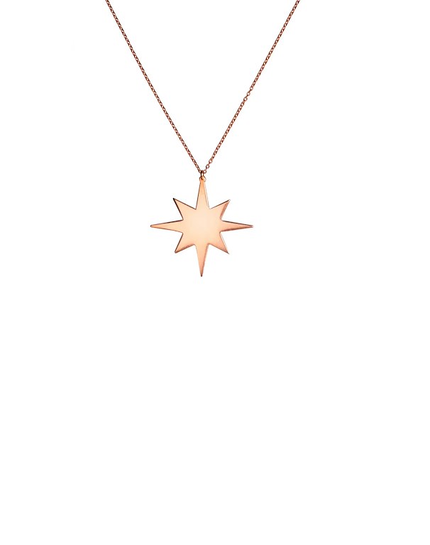 WISH Ogrlica od rose gold pozlate North star