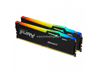 Memorija DDR5 Kingston 64GB 2x32GB Kit PC5600 KF556C40BBAK2-64 Fury Beast RGB black