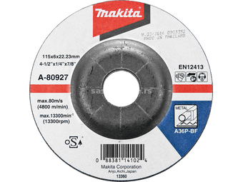 Makita brusni disk sa presovanim centrom 230X6 METAL (D-18487)