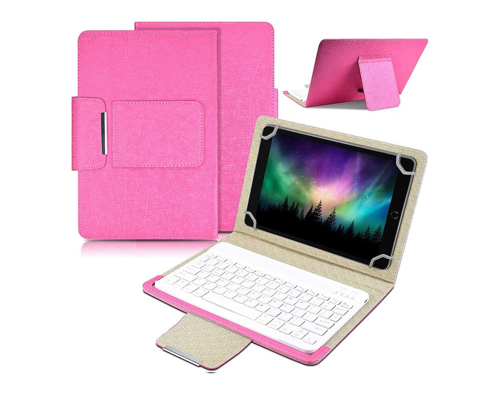 Futrola sa Bluetooth Tastaturom Leather - Tablet 11" Univerzalna pink