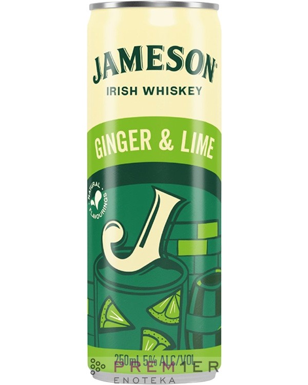 Jameson Ready To Drink Whiskey Ginger & Lime Cocktail 0.25l