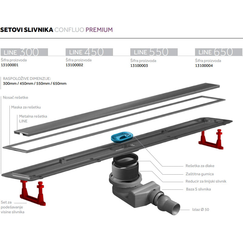 SLIVNIK CONFLUO FI 50 PREMIUM LINE 300-450-550-650