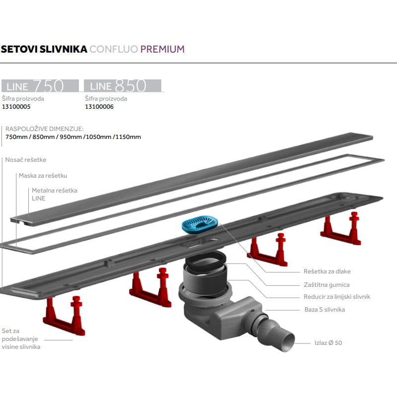 Slivnik Confluo fi 50 PREMIUM LINE 750-850