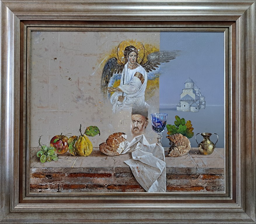 Beli anđeo, Milan Miletić, sa 69×79 cm, bez 50×60 cm. ulje na platnu, sertifikat, 2023., 1750 evra