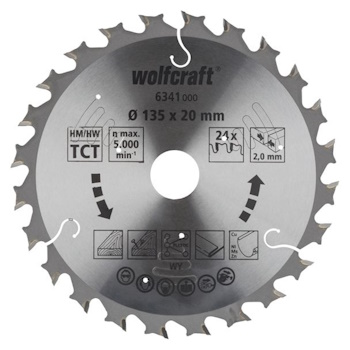 Wolfcraft kružna testera za ručne cirkulare HM ø135x20x1.8mm 6341000