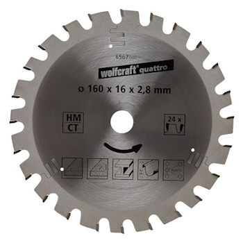 Wolfcraft kružna testera za ručne cirkulare HM ø160x16x2.8mm 6567000