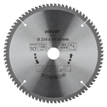 Wolfcraft kružna testera za ručne cirkulare HM ø254x30x3.2mm 6543000