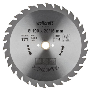 Wolfcraft kružna testera za ručne cirkulare HM ø190x20x2.4mm 6376000