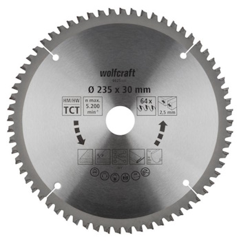 Wolfcraft kružna testera za ručne cirkulare HM ø235x30x2.5mm 6625000