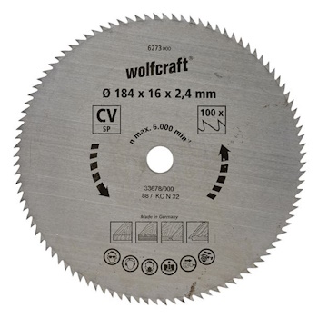 Wolfcraft kružna testera za ručne cirkulare CV ø184x16x2.4mm 6273000