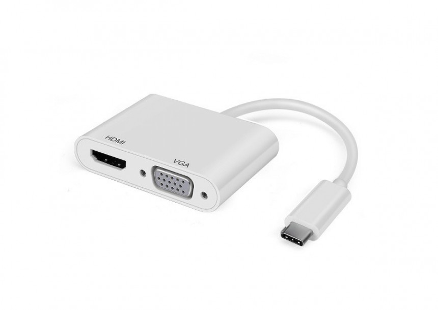 Adapter E-Green USB 3.1 tip C (M)-HDMI+VGA (F) beli