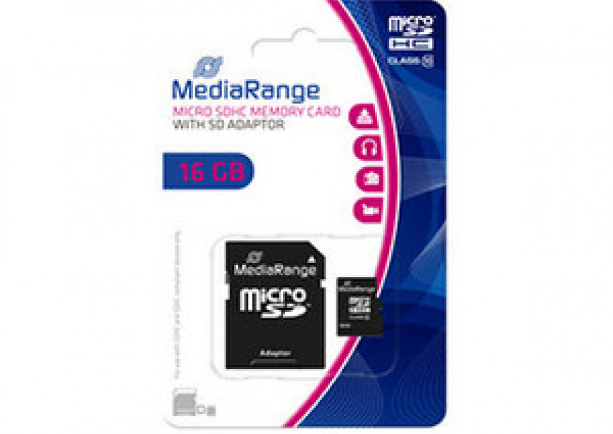 MEM. KARTICA microSDHC 16GB MEDIARANGE + SD adapter C10 MR958