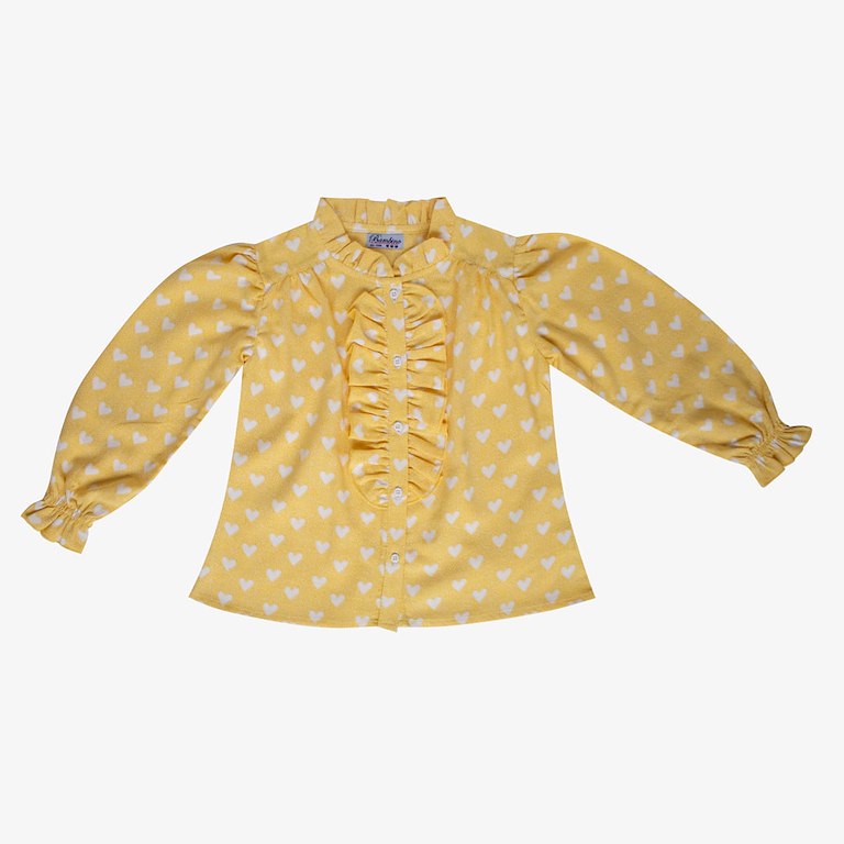 Žuta košulja za devojčice od 100% pamuka