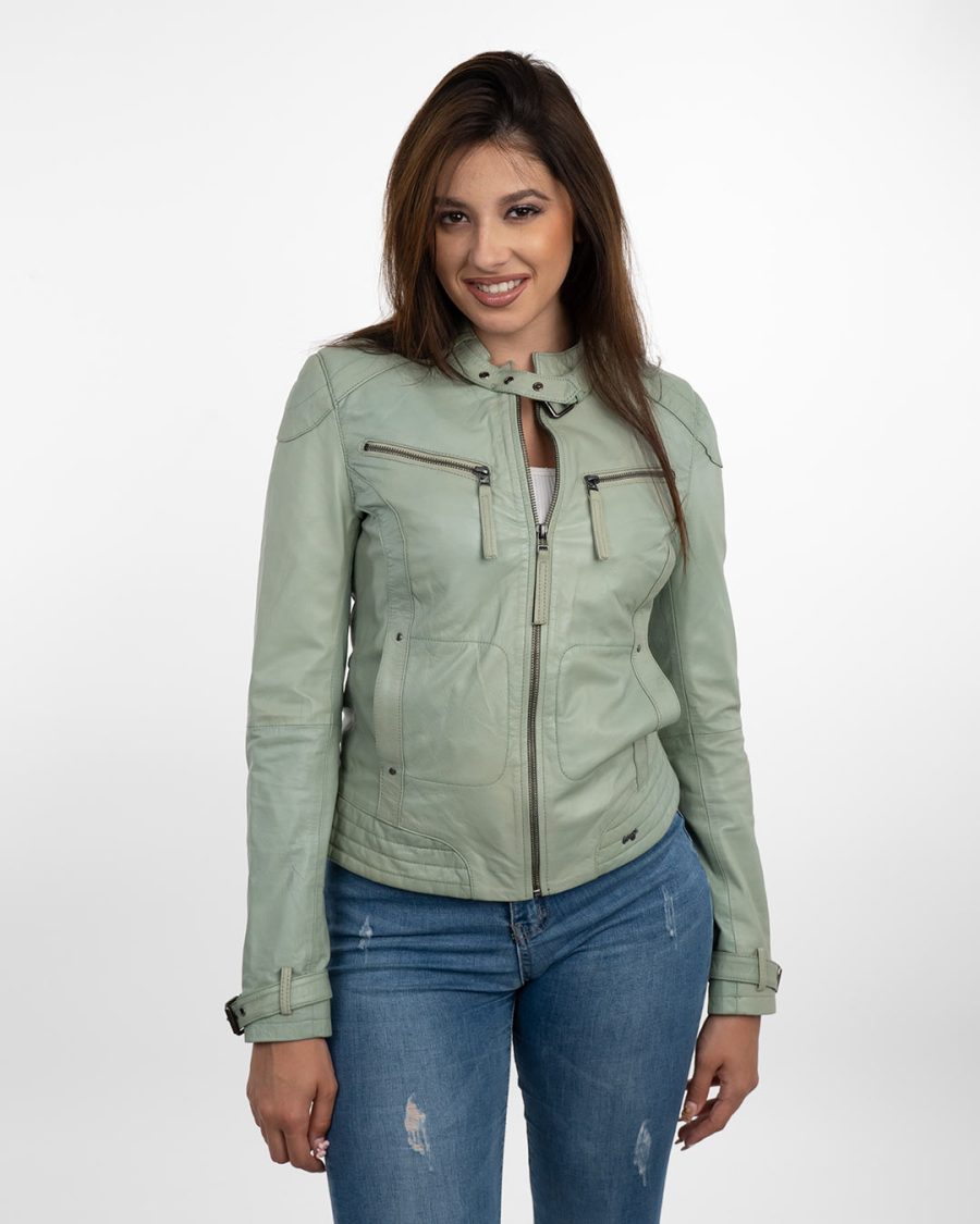 Ženska kožna jakna – Maze-Ryana – Svetlo zelena