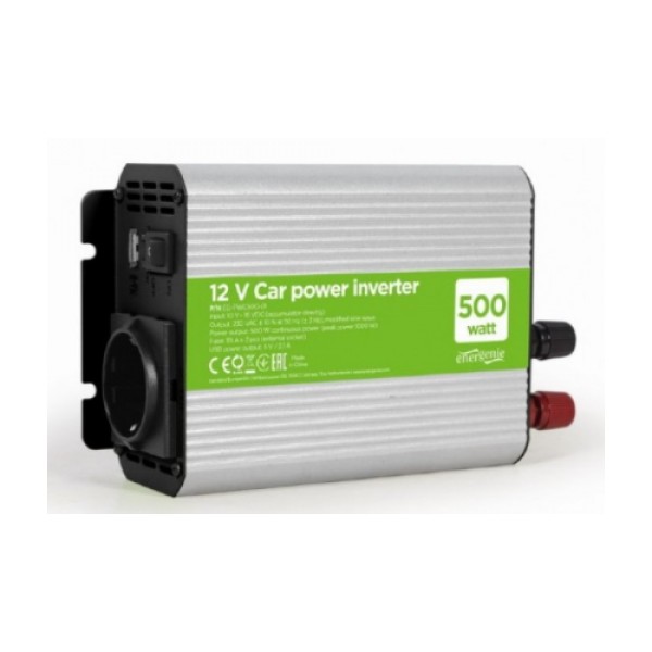 12V Auto inverter DC/AC 500W+USB port Gembird EG-PWC500-01
