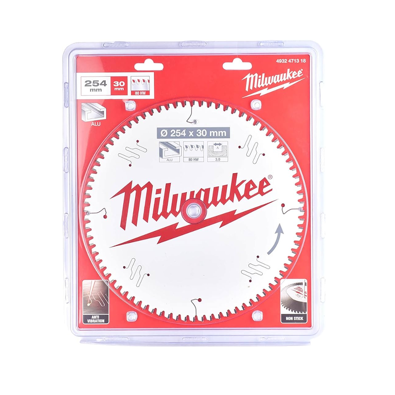 Milwaukee – List testere za aluminijum, čist rez MS, 254 x 30 mm, 80 zuba – 4932471318