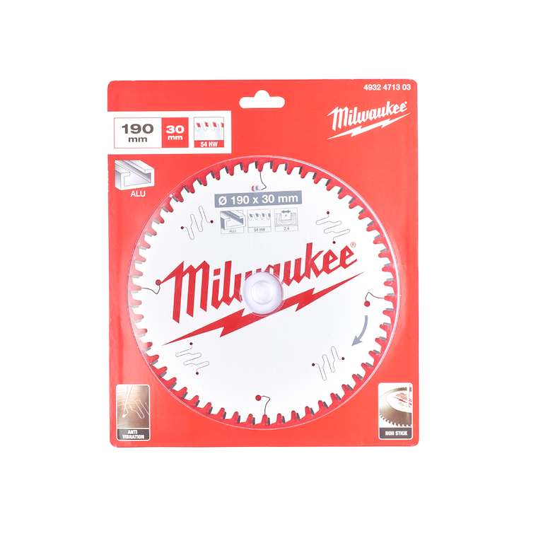 Milwaukee List testere za aluminijum, čist rez, 190 x 30 mm, 54 zuba, 4932471303